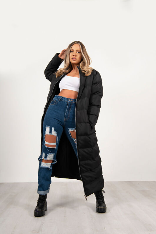 Job Lot Wholesale Black Maxi Puffer Coat | J5Fashion