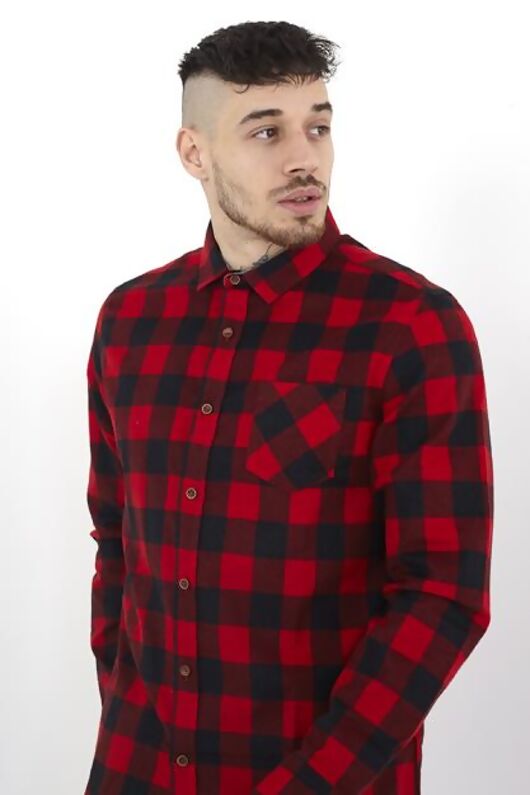 Wholesale Mens Brave Soul Red Checked Flannel Shirt | J5Fashion