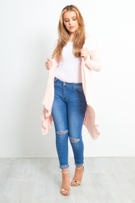 Wholesale Plain Waterfall Cardigan | J5Fashion