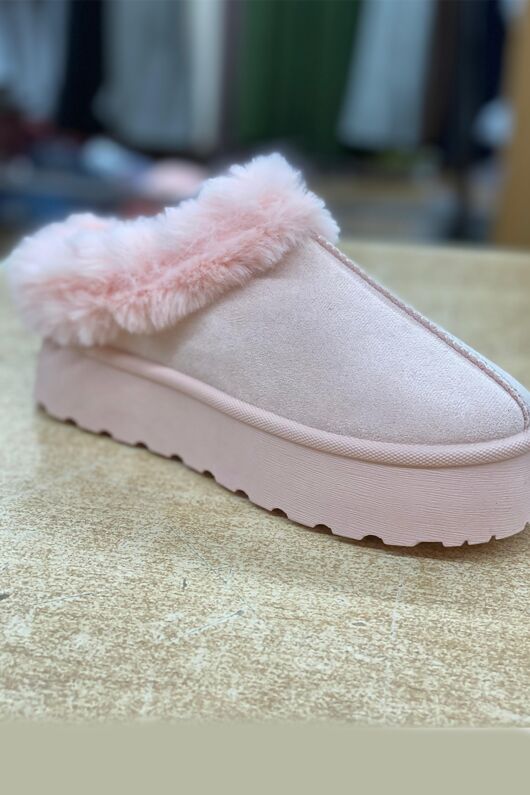 Wholesale Cosy Dusty Faux Suede Platform Slider Slipper | J5Fashion